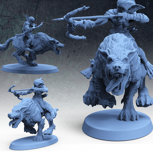 👺 Worg Riders Goblin miniature (DND,PATHFINDER,TABLETOP)・ STL File for ...