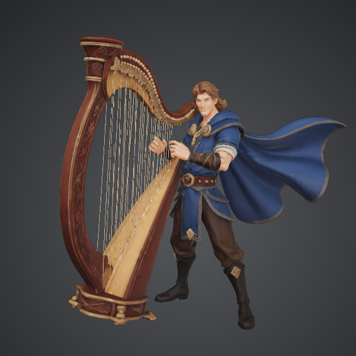 👽 Lyrion the Harpblade – Fantasy Bard with Grand Harp・Free STL File for ...