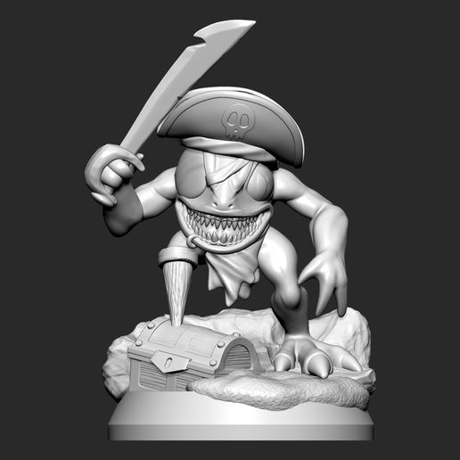 🏴‍☠️ Pirate Murloc Miniature・ STL File for 3D printing・Cults