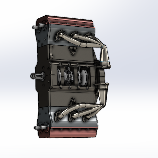 ⚙️ Modelo CAD 3D de un motor bóxer de 6 cilindros・Archivo 3D para ...