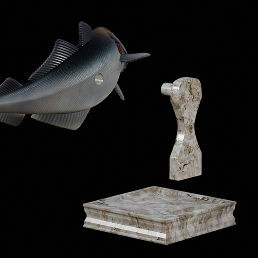 STL file fish coalfish / Pollachius virens in motion trophy statue ...