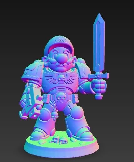 🫡 Mario x Armored Sci-Fi Soldier – Sci-Fantasy Fan Art Miniature・ STL ...