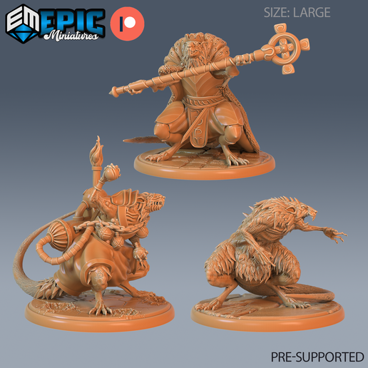 3D file Giant Rat Set ‧ DnD Miniature ‧ Tabletop Miniatures ‧ Gaming ...