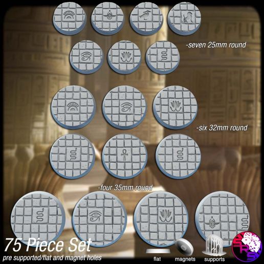 🎲 Egyptian Bases (Standard)・ 3D File for 3D printing・Cults