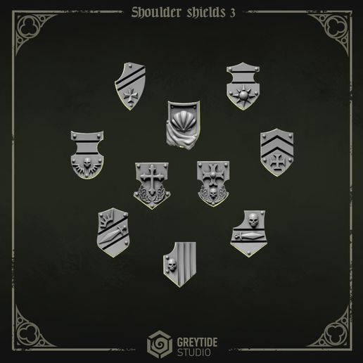 🛰 Shoulder shields decoration 3 EP・ 3D File for 3D printing・Cults