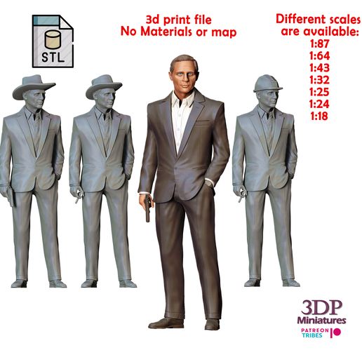 👾 N3 Daniel Craig James Bond・ STL File for 3D printing・Cults