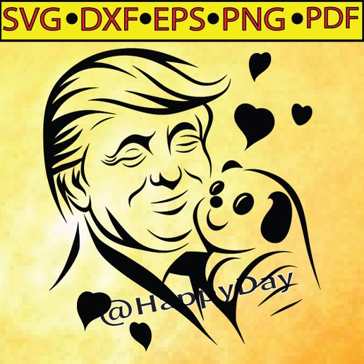 ️‍🔥 donald Trump love pet svg,dxf,eps,png,pdf file・ 3D File for 3D ...