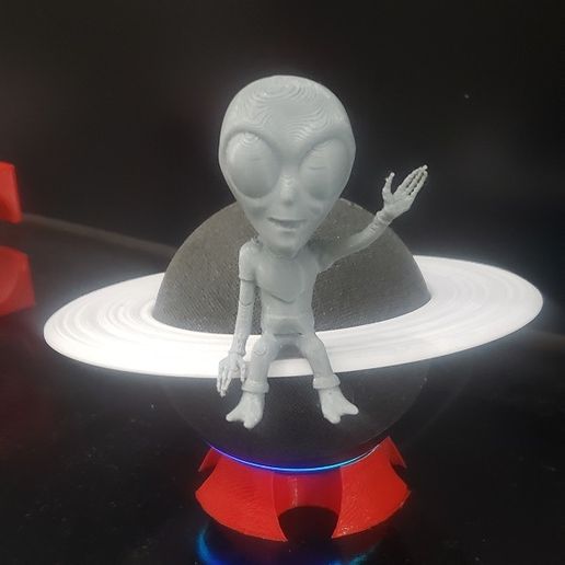 👽 Suporte Alexa Echo Dot 4a e 5a Geração Alien em Saturno・Archivo 3MF ...