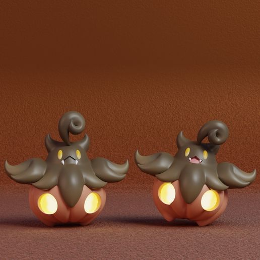 🐉 Pokemon - Pumpkaboo with 2 poses・ STL File for ・Cults