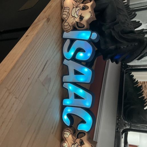 🤴 First name LED TO ASSEMBLE isaac Simba・3D Print with the Bambulab 3D ...