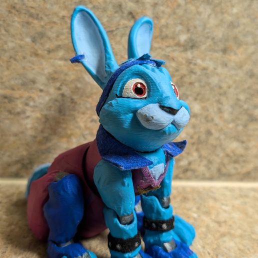 3D printer Bunny Rabbit articulated figure, print-in-place, cute-flexi ...