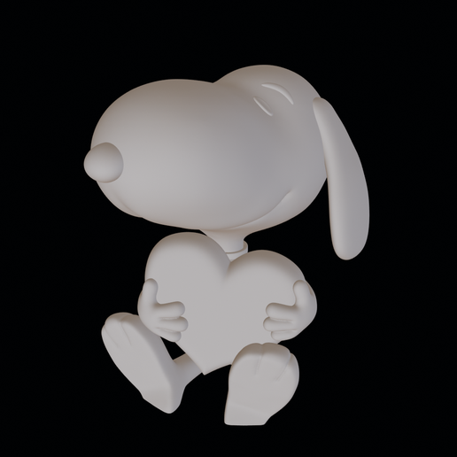 💜 Snoopy sitted with a heart・ 3D File for 3D printing・Cults