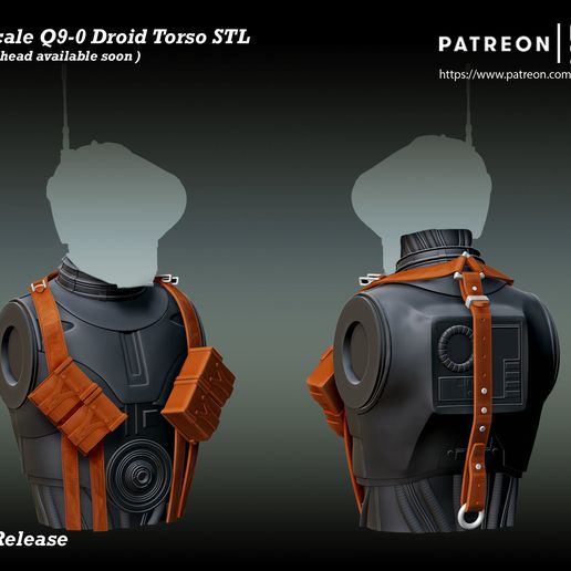 🤖 Q9-0 Driod Torso Section Only - 3D print ready STL 3D print model ...