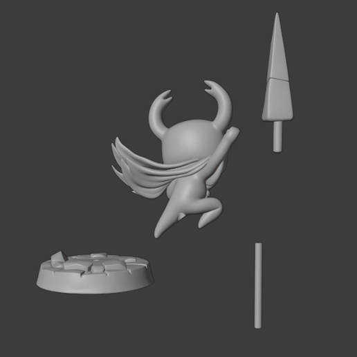🎮 Hollow Knight Air Attack - Action Scene v2・ 3D File for 3D printing・Cults
