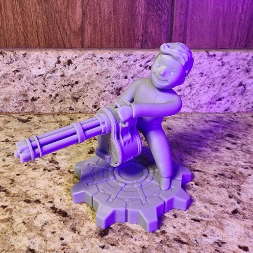 👦 Fallout Vault Boy Heavy Gunner・ 3D File for 3D printing・Cults