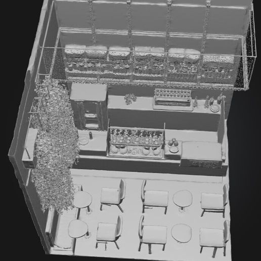 ☕ Cafeteria Model・ STL File for 3D printing・Cults