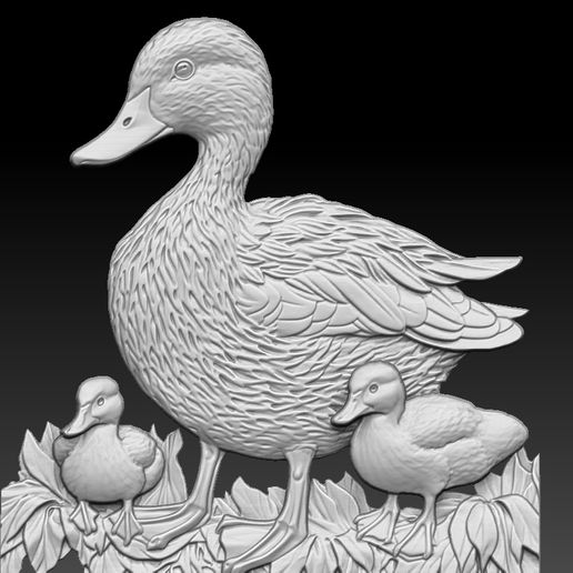 🦆 Modelo em relevo CNC de pato・Arquivo STL para Impressão 3D・Cults
