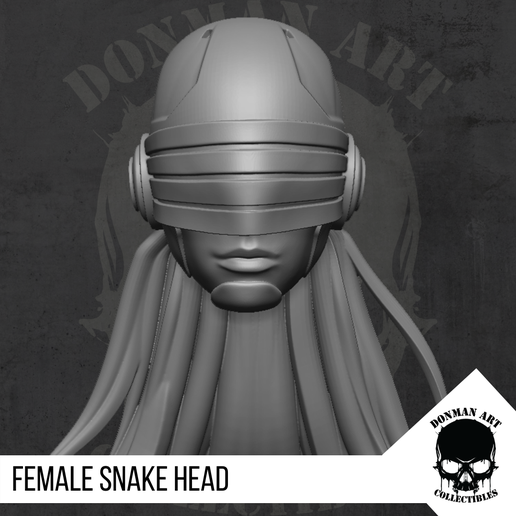♀️ Female Snake Head for action figures・ STL File for ・Cults