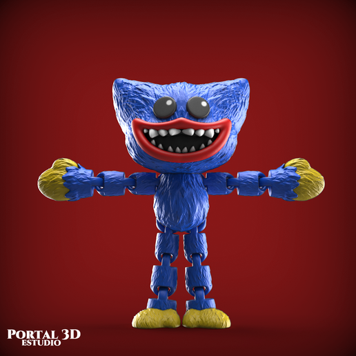 👧 smiling huggy wuggy // PRINT-IN-PLACE WITHOUT SUPPORT・ STL File for 3D printing・Cults