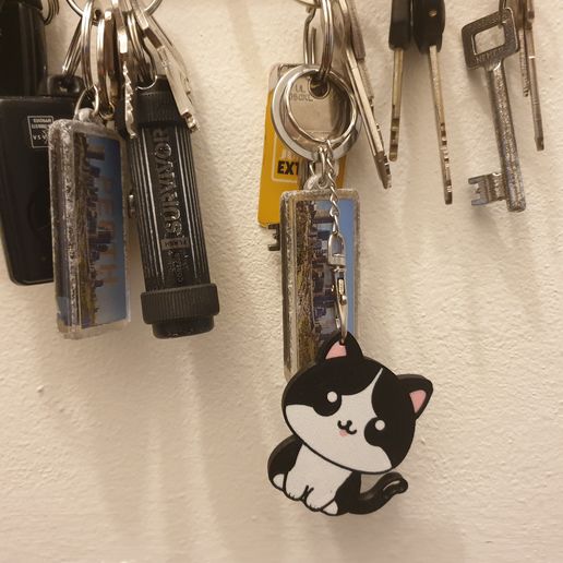🐱 Cute 3D Printed Cat Keychain・Archivo 3MF para Impresión 3D・Cults