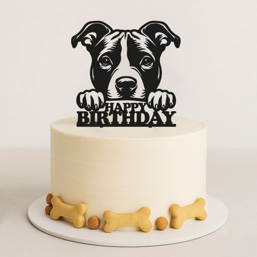 🍰 American stafford cake topper・ STL File for 3D printing and CNC ...