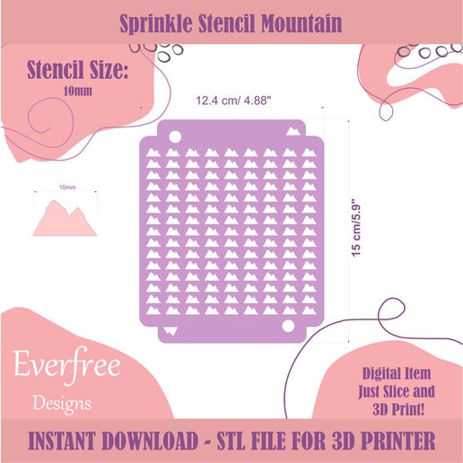 ⛰️ Mountain Shaped Sprinkle Stencil, Sprinkle Stencil for DIY Royal ...