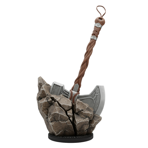 🪓 Thor's axe on the stone・ STL File for 3D printing・Cults