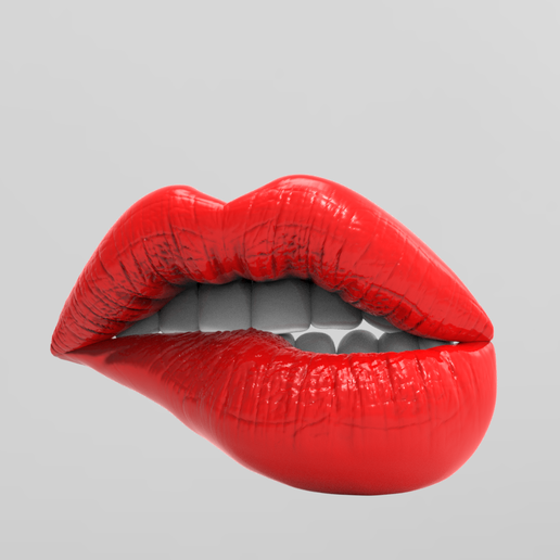 😘 lip biting wall model・ STL File for 3D printing・Cults