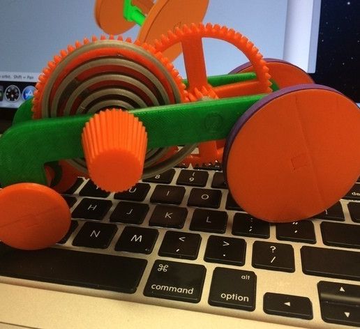 🚗 PLA Spring Motor, Rolling Chassis・Free STL File for ・Cults