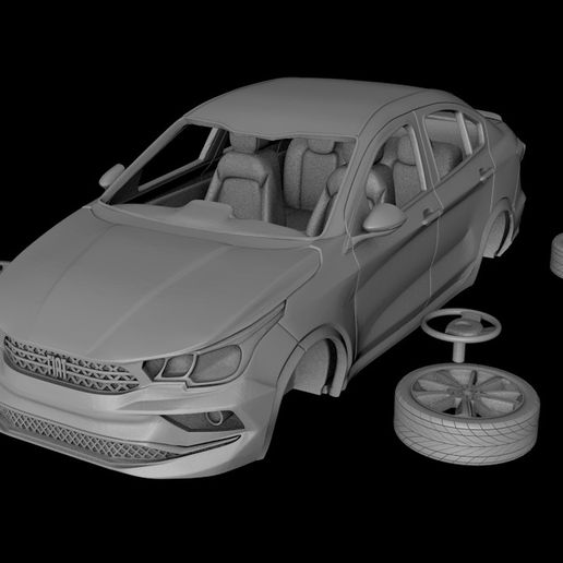 🚗 Fiat Cronos 2023 completo・Archivo STL para ・Cults