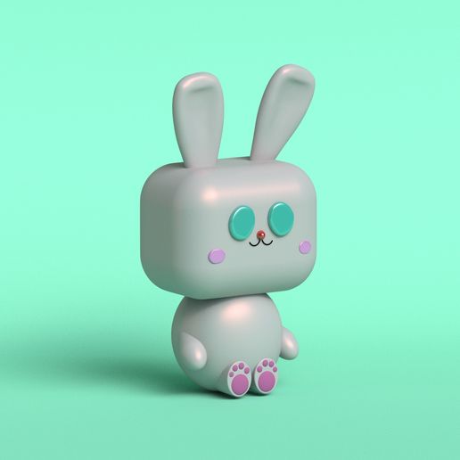 🐇 Cute Rabbit・ STL File for 3D printing and CNC machining - Laser ...