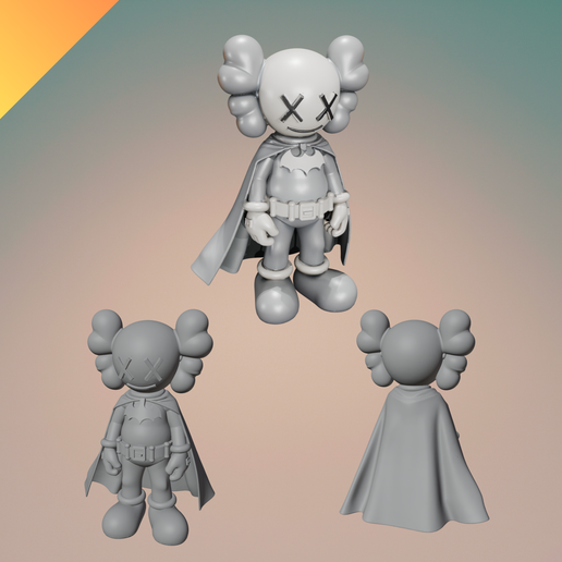 👾 Batman KAWS – STL, OBJ, and GLB 3D Print Model・ STL File for 3D ...