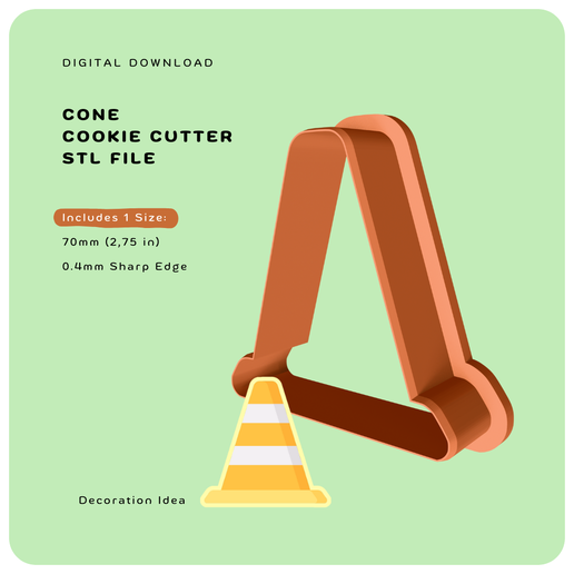 STL file Cookie Cutter - Cone (Super Bowl Collection) 🍪 ・3D print ...