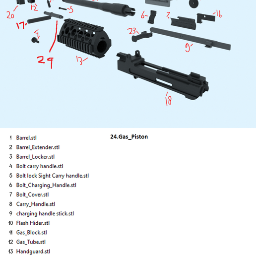 🔫 ARES 16 AR-15 LMG Kit Airsoft For M4 Receiver kit・ STL File for 3D ...