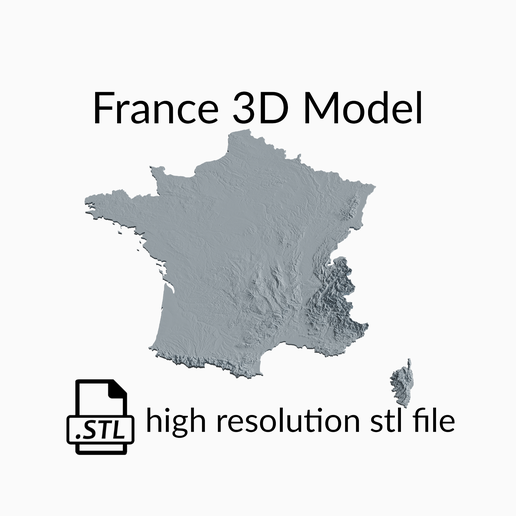 Archivo 3D France Topographic Map - 3D Terrain Elevation - Relief 3D ...