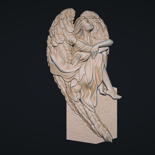 👼 Angel Monuments Bas Relief 3D Model・ STL File for 3D printing and CNC ...