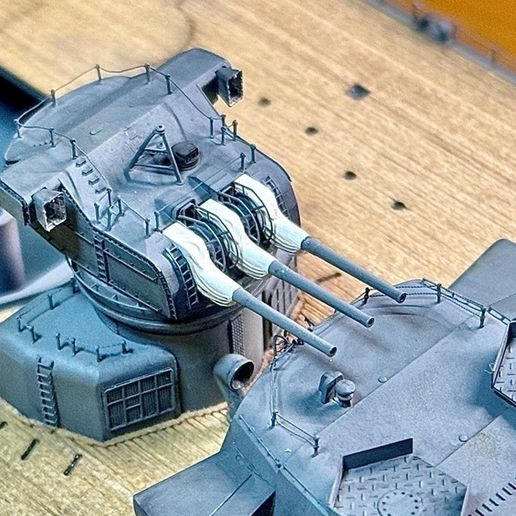 🔫 1/350 IJN Battleship Yamato 15.5cm Secondary Turret [STL]・ 3D File ...