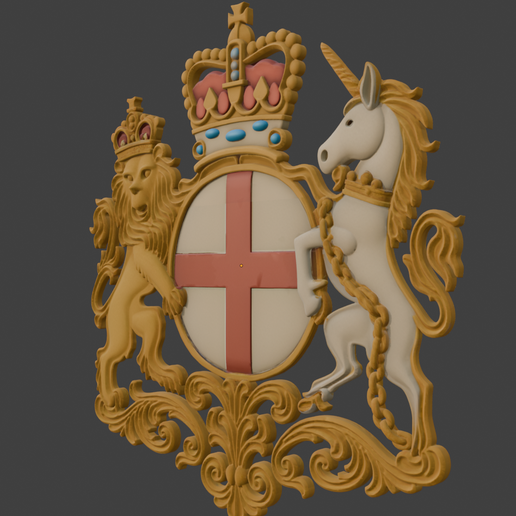 📚 English Royal Crest・ STL File for 3D printing・Cults
