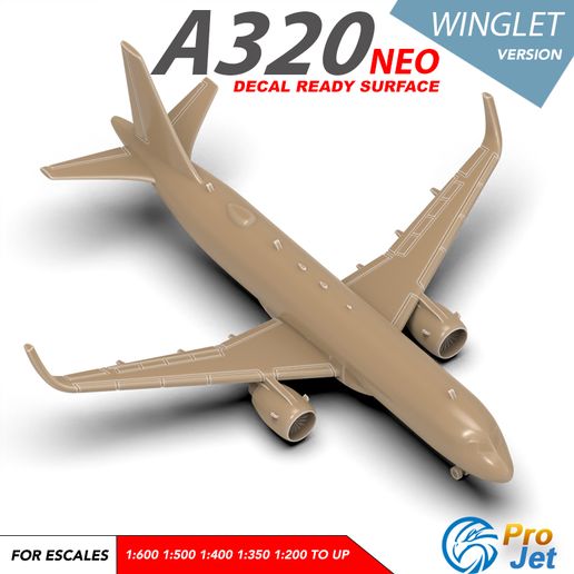 ️ Airbus A320 NEO winglets version・Archivo 3D para Impresión 3D・Cults