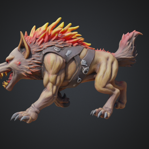 🔥 Fire warg game rpg・ STL File for 3D printing・Cults