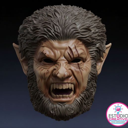 🐺 WOLF MAN HELMET MASK - Werewolf Full Face Mask /HELMET・ STL File for ...