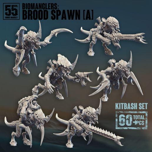 🎲 Biomanglers: Brood Spawn [A] (tyranids, termagants)・ 3D File for 3D ...