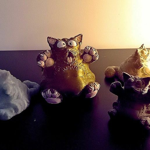 🐱 Happy fat cat. Happy fat animals collection. Print in place.・ STL ...