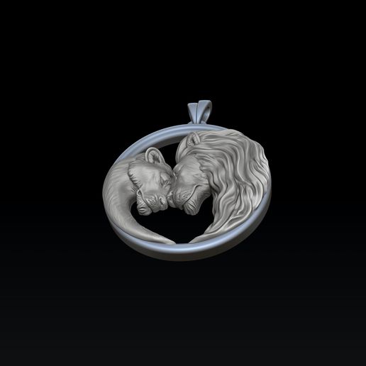 🦁 Lion Lioness Pendant V2 3D print model・ 3D File for 3D printing and ...