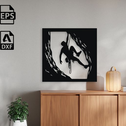 🎨 Wall Decor Art - Rock Climber・ 3D File for 3D printing and CNC ...