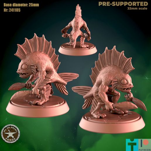 3D file Three Murlocs with Fin 🐠 ・3D printable model to download・Cults