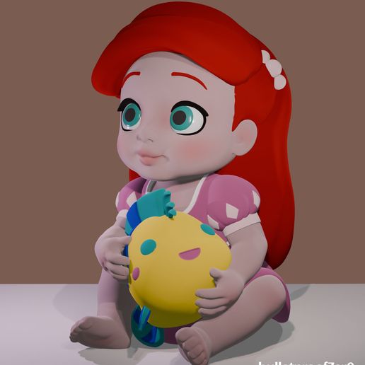 STL file Baby Ariel (human original design) 👶 ・3D printer design to ...