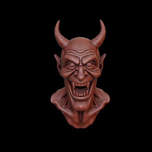 🤣 Laughing Devil Beast Bust・ 3D File for 3D printing・Cults