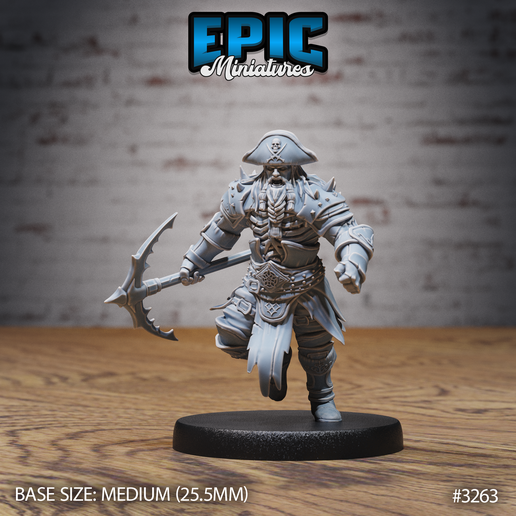 3D-Datei Cursed Captain Attacking ‧ DnD Miniature ‧ Tabletop Miniatures ...