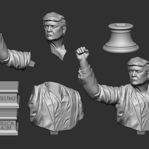 👤 Donald Trump Bust Statue・ STL File for 3D printing・Cults